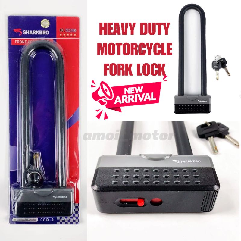 MOTORCYCLE FORK LOCK HEAVY DUTY SECURITY CHAIN LOCK U LOCK MOTORCYCLE ...
