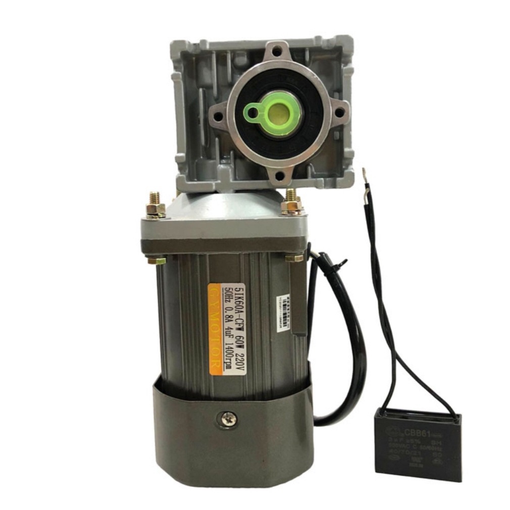60W RV30 AC 220V Single Phase worm gearbox Regulated / Adjust Speed ...