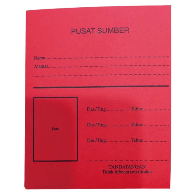 KAD PUSAT SUMBER💥READY STOCK💥💯 MERAH FLOURENSEN RED💥LIBRARY CARD ...