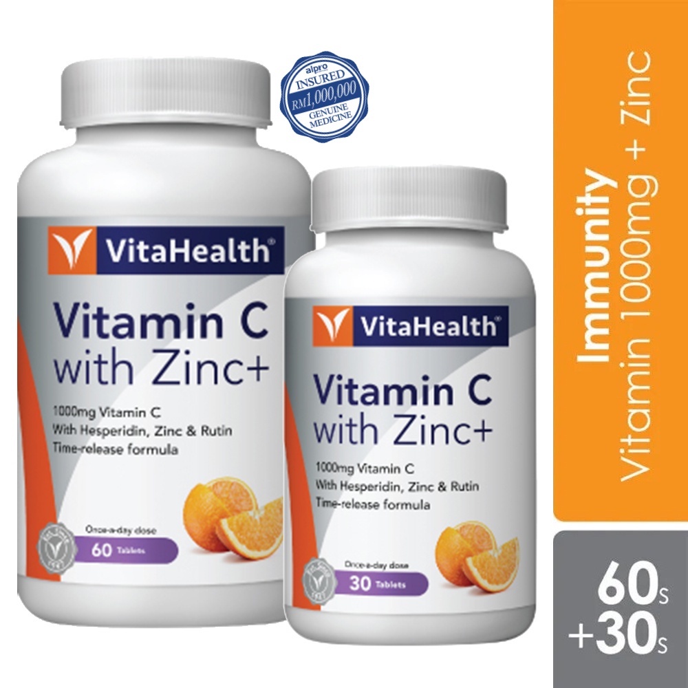 Vitahealth Vitamin C 1000mg With Zinc 60s 30s Shopee Malaysia 7837