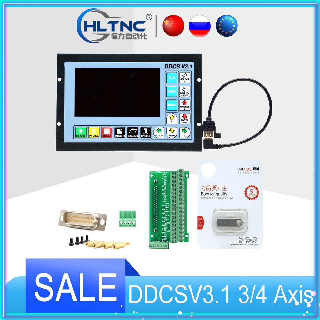 Upgraded DDCSV3.1 3/4 axis 500KHz G-Code Offline Controller for CNC ...