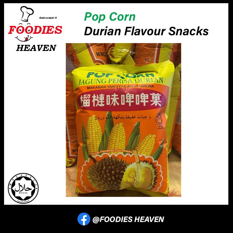 Pop Corn Durian Flavoured Corn Snacks 70g | Shopee Malaysia