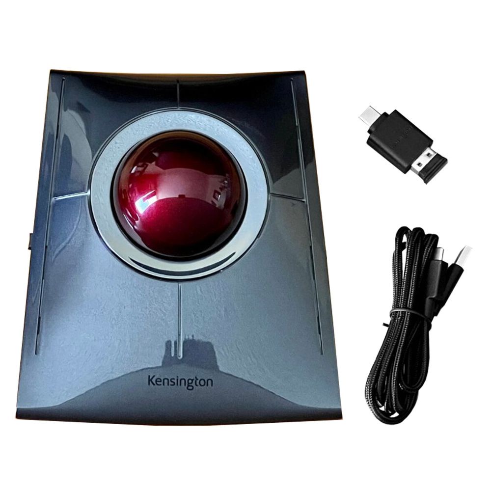 Kensington K72080WW SlimBlade Pro Trackball Wired+Wireless Mouse (Black ...