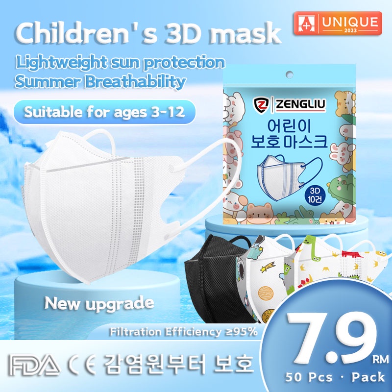 Kids 3D Mask 50pcs Face Mask for Kids KN95 Mask Kids Duckbill Mask 小孩 ...