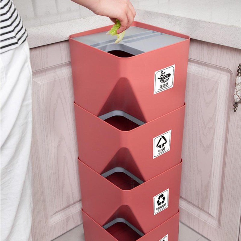 Get Tsqm1pc Stackable Kitchen Trash Can Recycle Bin Sorting Trash 4538