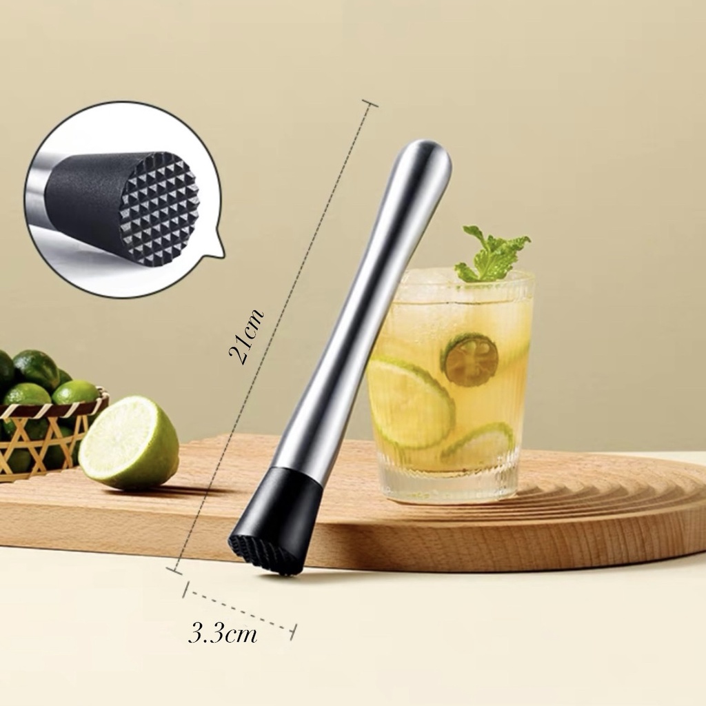 EM Living Mocktail Cocktail Ice Hammer Crusher Muddler Stainless Steel ...