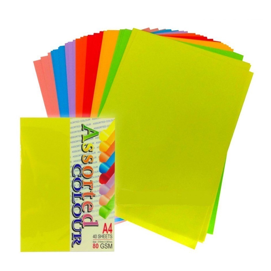 STANDARD A4 Assorted Colour Paper 80g (8 / 20 Colours) | Shopee Malaysia