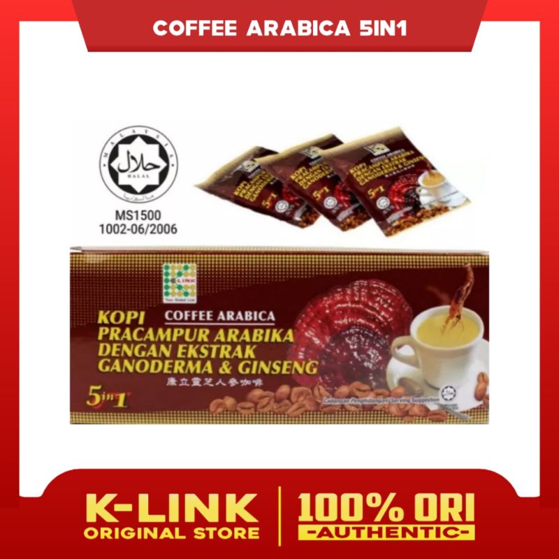 KLINK KOPI COFFEE ARABICA 5 IN 1 K LINK WITH EXTRACT GANODERMA ...
