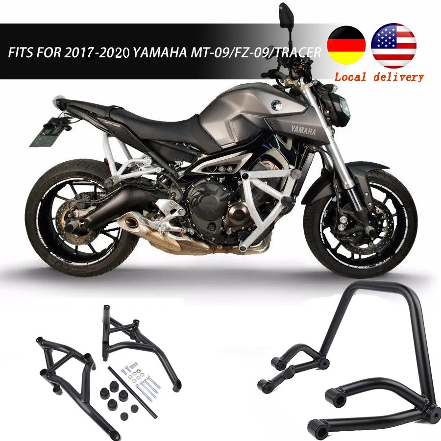 Stunt Cage Engine Guard Crash bar Bumper for Yamaha MT-09 FZ-09 2017 ...