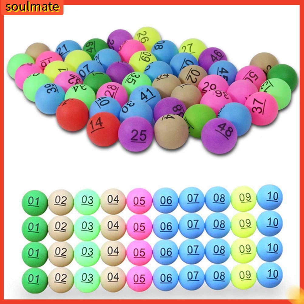 50Pcs Number 1-100Assorted Color Lucky Dip Gaming Lottery Ping Pong ...