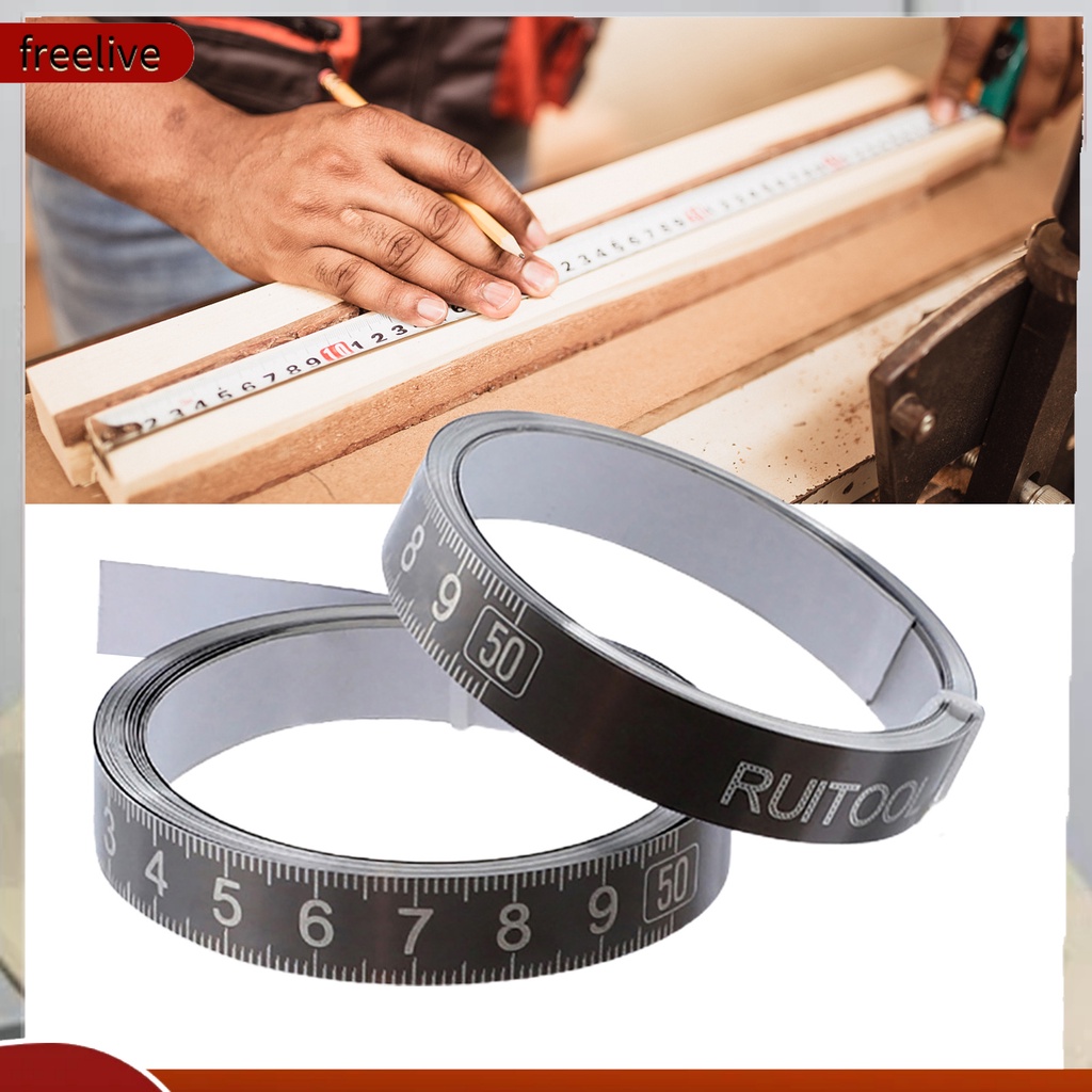 (freelive) Self-Adhesive Stainless Steel Measure Tape Ruler Sticker for ...