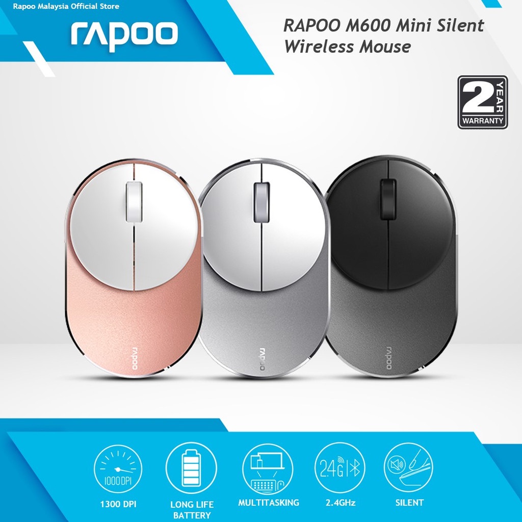 Rapoo M600 Mini Size Multi-mode Bluetooth 3.0 / 4.0 / 2.4GHz Wireless ...