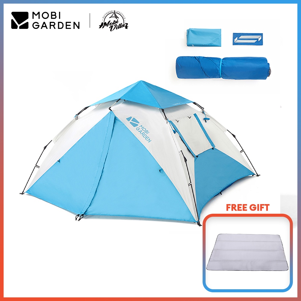 MOBI GARDEN Camping Family Instant Tent Waterproof Anti-UV Easy Set Up ...