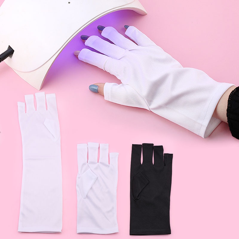 1Pair Anti-ultraviolet Radiation Nail UV Protection Gloves Open-Toed ...