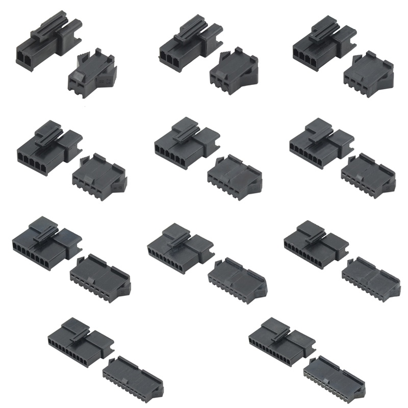 5 sets 2/3/4/5/6/7/8/9/10/11/12 Pin Pitch 2.54mm SM Female and Male wire connector housing SM-2P ...
