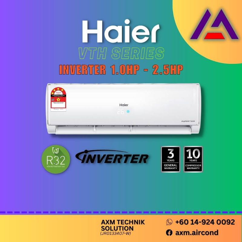 HAIER R32 Inverter VTH (1.0HP, 1.5HP, 2.0HP, 2.5HP) | Shopee Malaysia