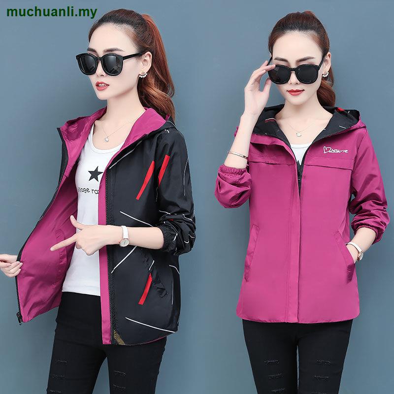 Double-sided jacket female ins Korean version loose student new casual ...