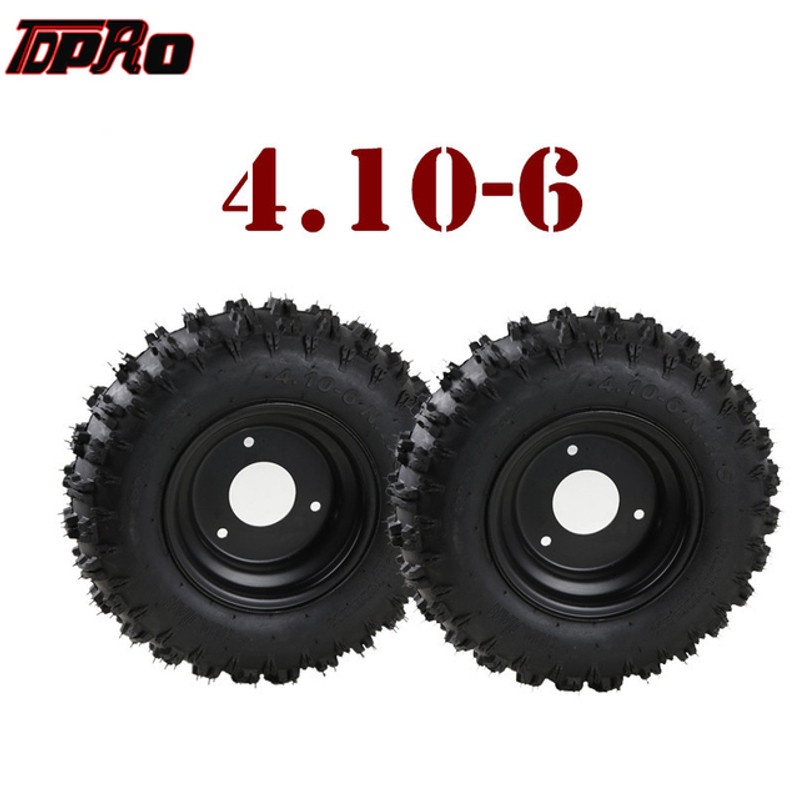 Front & Rear Tire 4.10-6 Tires Tyre Wheels Rims For Go Kart Scoote QUAD Bike Buggy Trolley Drift ...