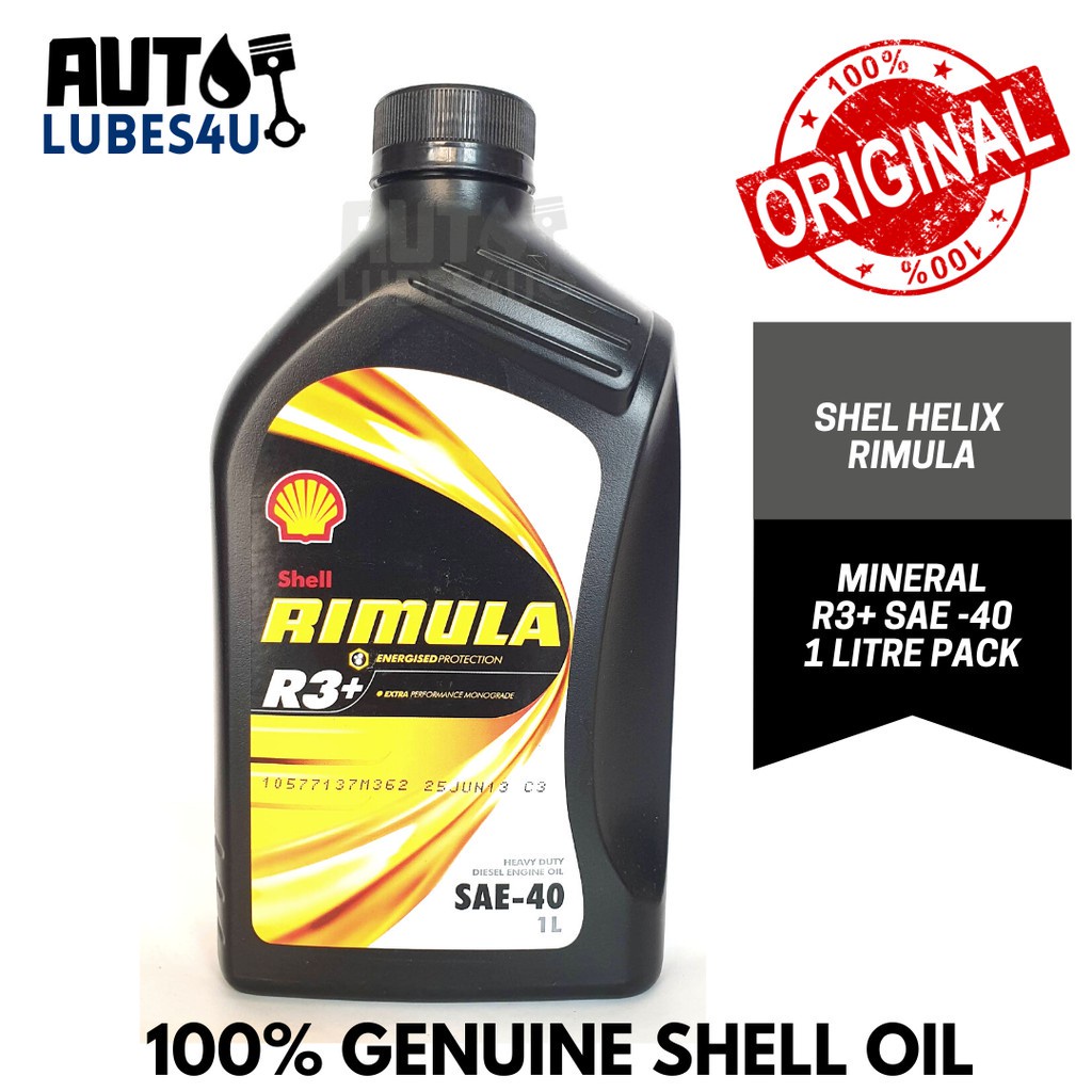 Shell Rimula R3+ SAE-40 1L Diesel Engine Oil - Shell Malaysia | Shopee ...