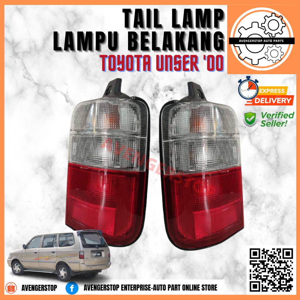 TOYOTA UNSER 2000 / 2003 TAIL LAMP LAMPU BELAKANG LIGHT WHITE RED NEW ...