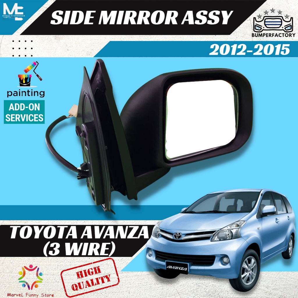 Toyota Avanza 2012 Side Mirror Assy 3 Wire Non Autoflip Manual New High ...