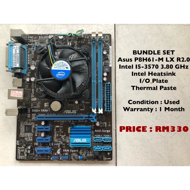 Bundle Set - Intel I5-3470 I5-2400 CPU + H61 Motherboard + Ram Socket ...