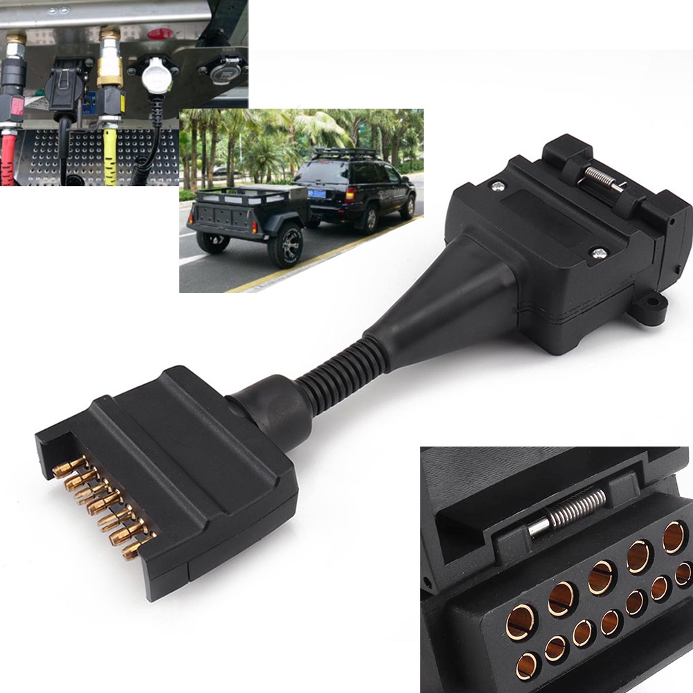 12 Pin Flat Trailer Socket Plug Set Connector Trailer Caravan Camper ...