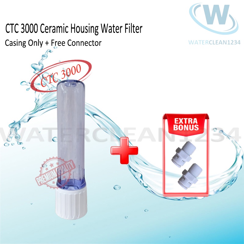 CTC 3000/CTC 1000 Super Slim Ceramic Water Filter Housing + 10" Std ...