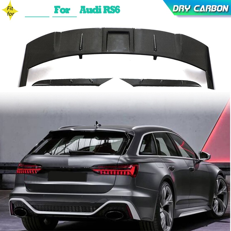 Dry Carbon Car Rear Roof Spoiler Wing For Audi RS6 Avant 4-Door 2019 ...