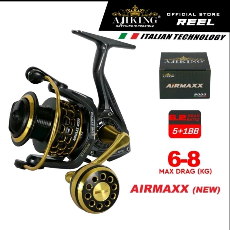 (MAA) (6-8KG MAX DRAG) MESIN PANCING SPINNING JENAMA AJIKING AIRMAXX ...