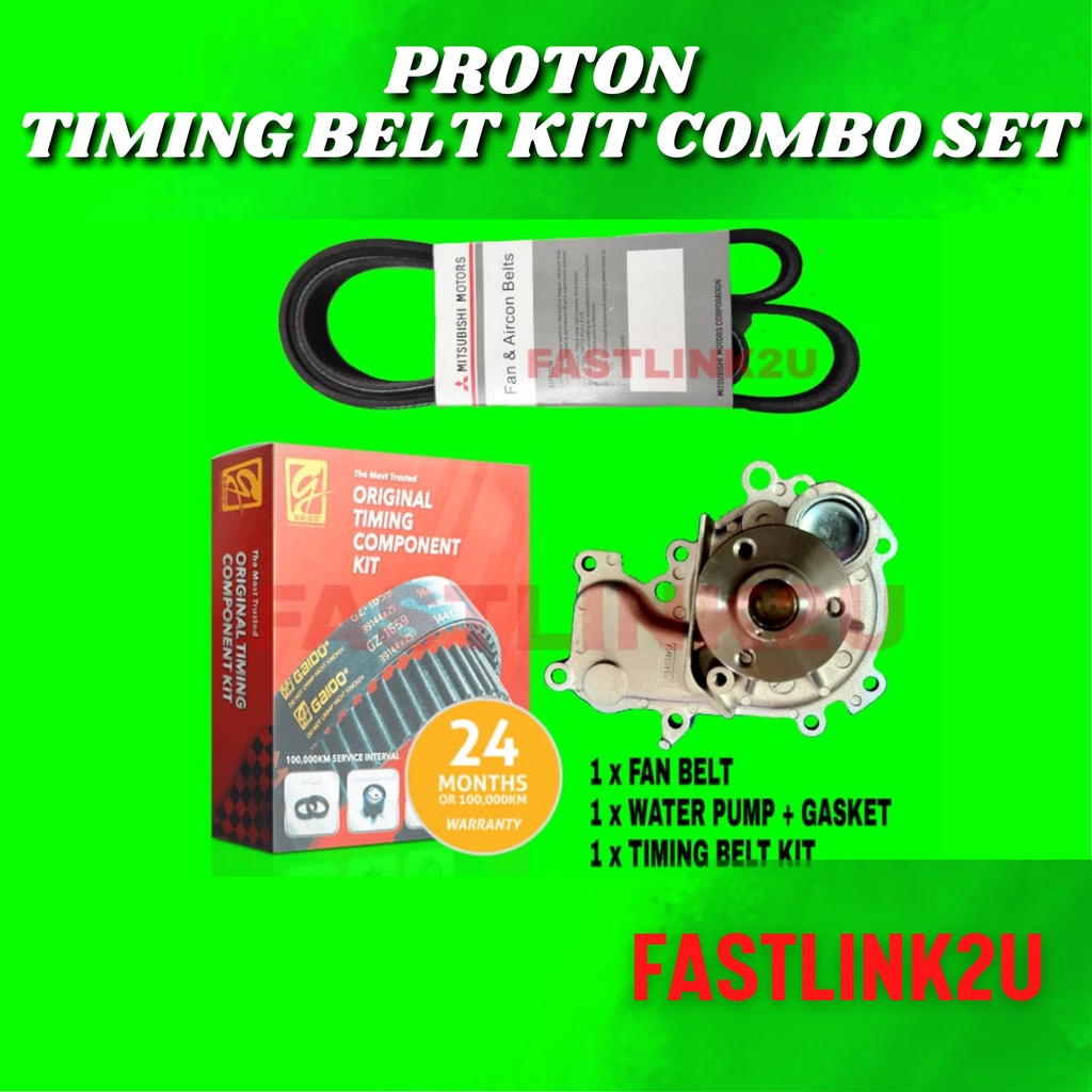 Gaido Timing Belt Kit Waterpump Fan Belt 6Pk1677 Combo Proton Saga Blm ...