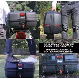 GSB 37L 47L Top Box lock Motorcycle Box Storage Extra Trunk Waterproof ...