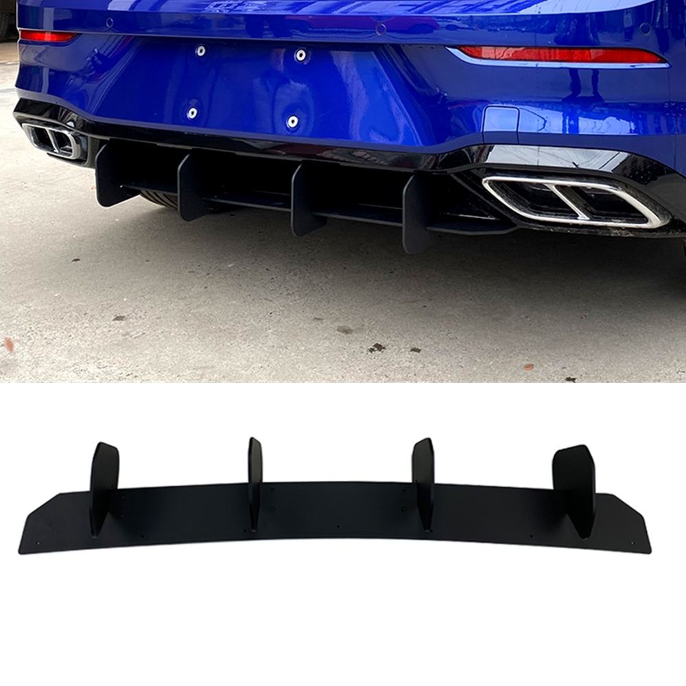 Rear Bumper Diffuser Lip Skid Guard Shark 4 Fin Spoiler Splitter ...
