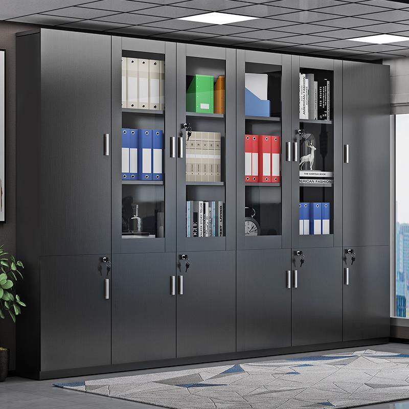 Solid wood☃ File Cabinet Information Cabinet With Glass Locker File ...