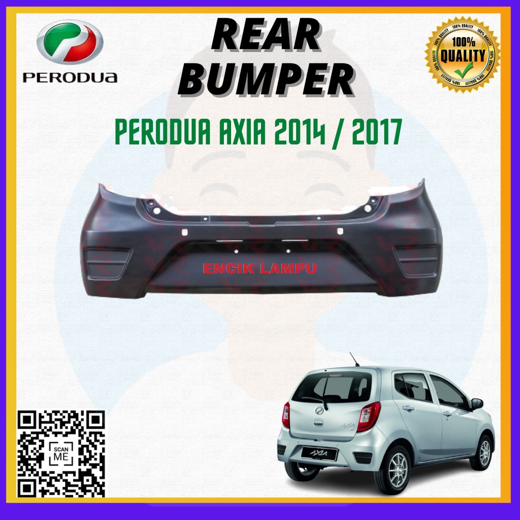 PERODUA AXIA 2014 - 2017 REAR BUMPER NEW 100% NEW HIGH QUALITY | Shopee ...