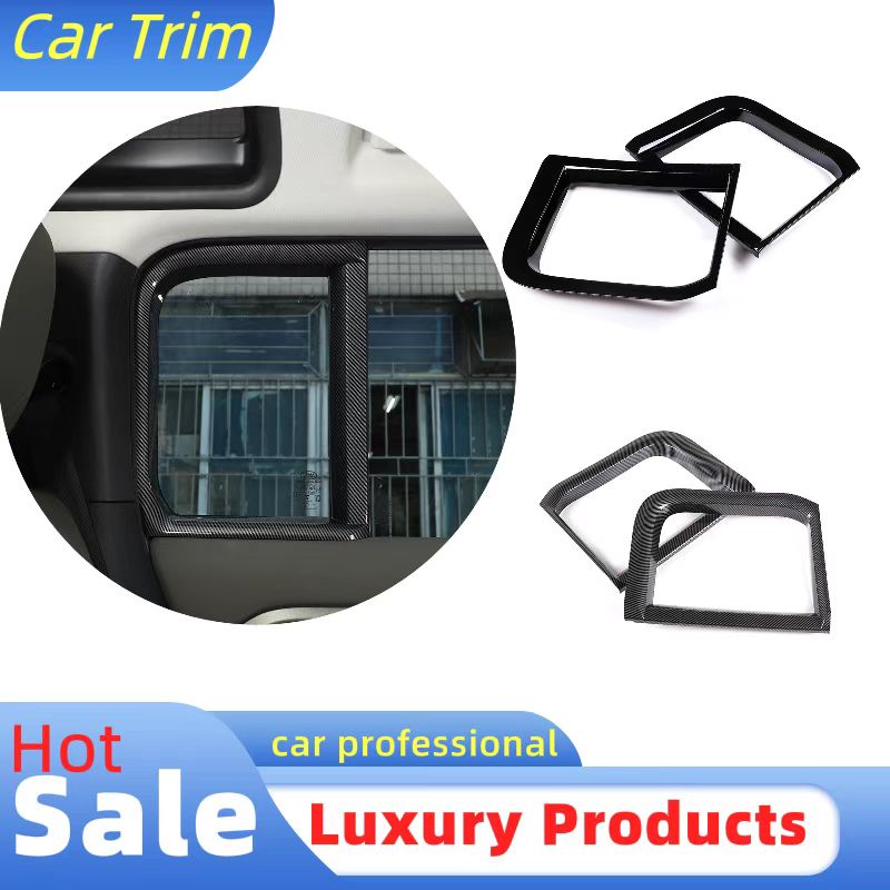 ABS Carbon Fiber Inner Window C-Pillar Decorate Frame Trim For Land ...