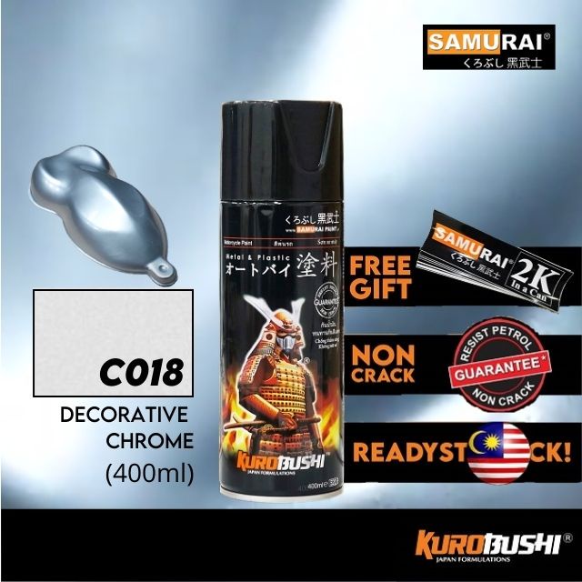 Samurai Spray Paint Premium C018 Decorative Chrome (400ml) | Shopee Malaysia