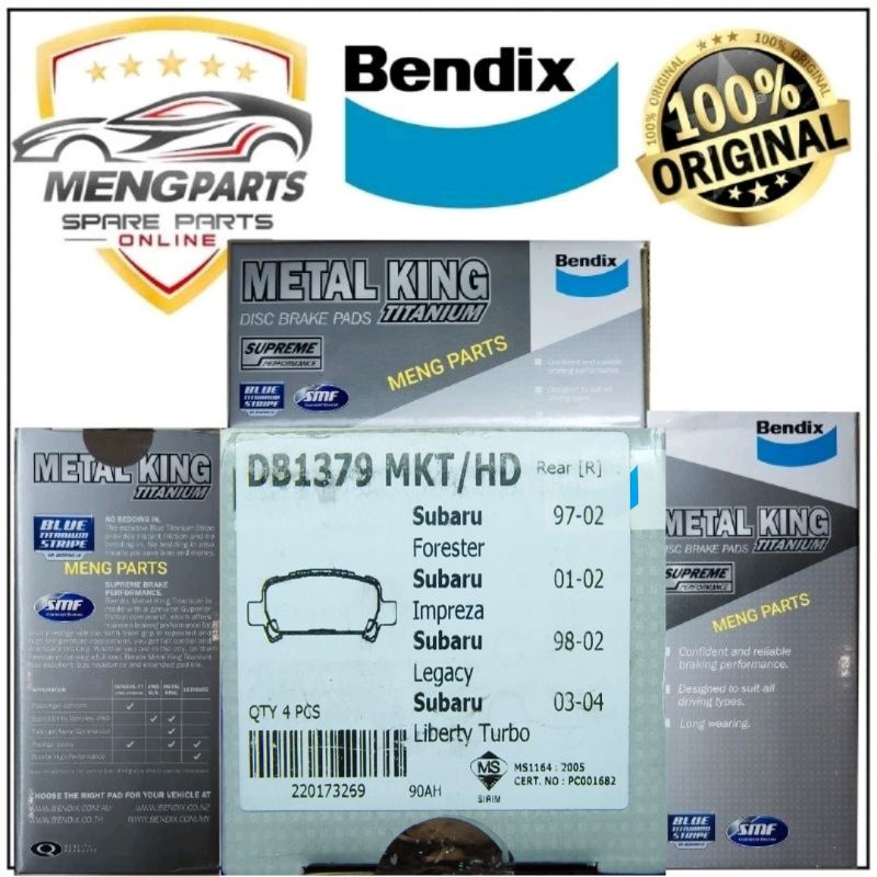 ORIGINAL 💯% BENDIX METAL KING TITANIUM SUBARU FORESTER,IMPREZA,LEGACY ...