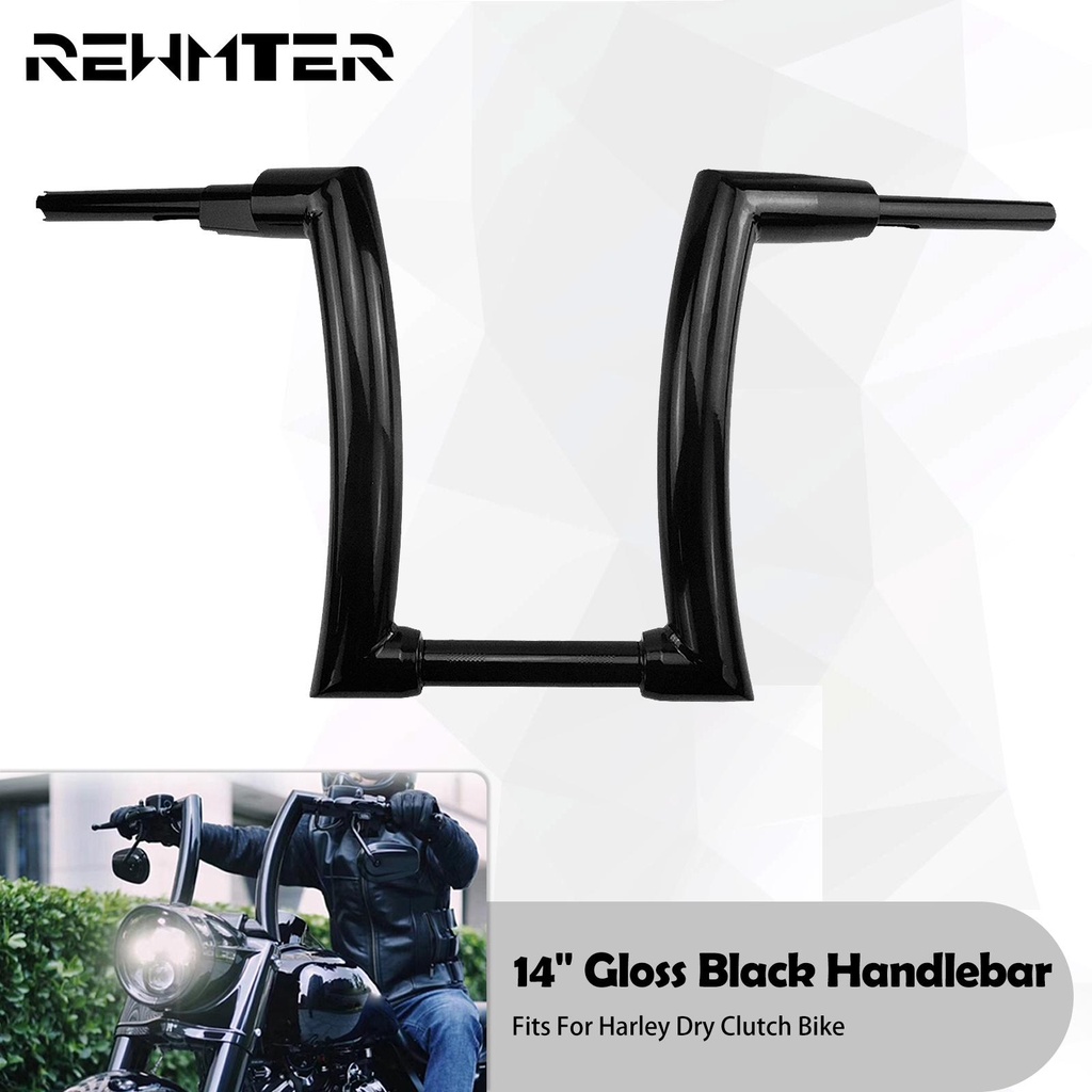 Motorcycle 14"; Handlebars Gloss Black Iron Handle Bar For Harley ...