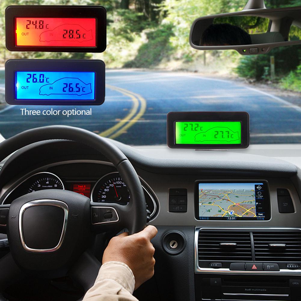 12V Mini Temperature Sensor LCD Car Digital Thermometer Auto ...