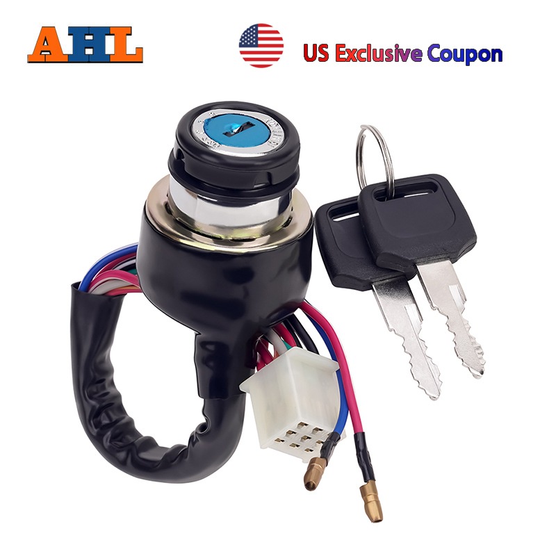 Motorcycle 9 pin with 2 wires Electric Door Lock Plug Ignition Key ...