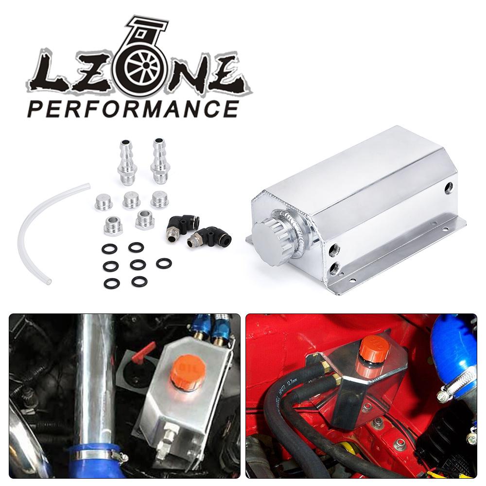 LZONE - Universal 2L Alloy Engine Oil Fuel Gas Catch Can Breather Tank ...