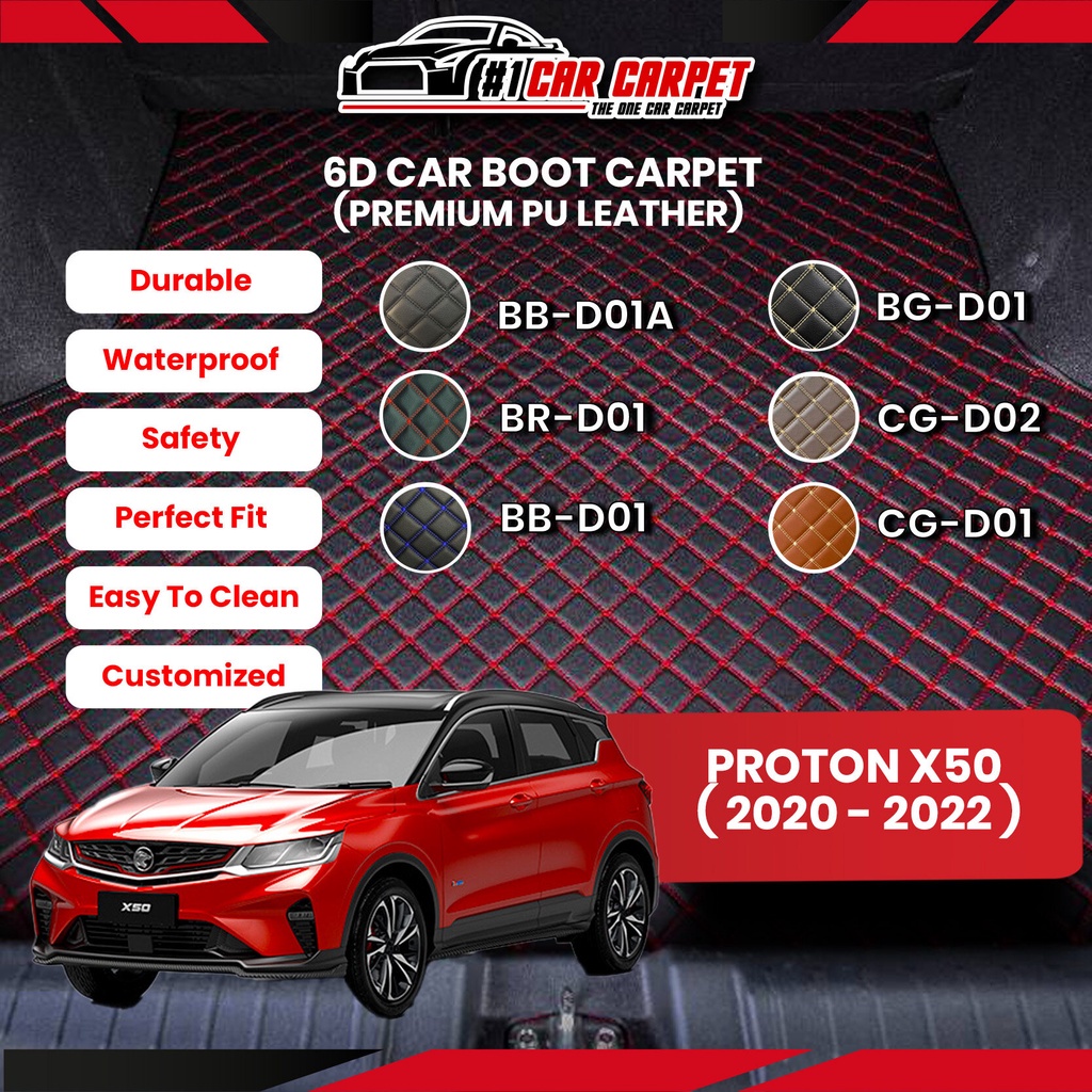 Proton X50 ( 2020 - 2023 ) Vip 6D Car Boot Carpet PU Leather Boot Tray ...