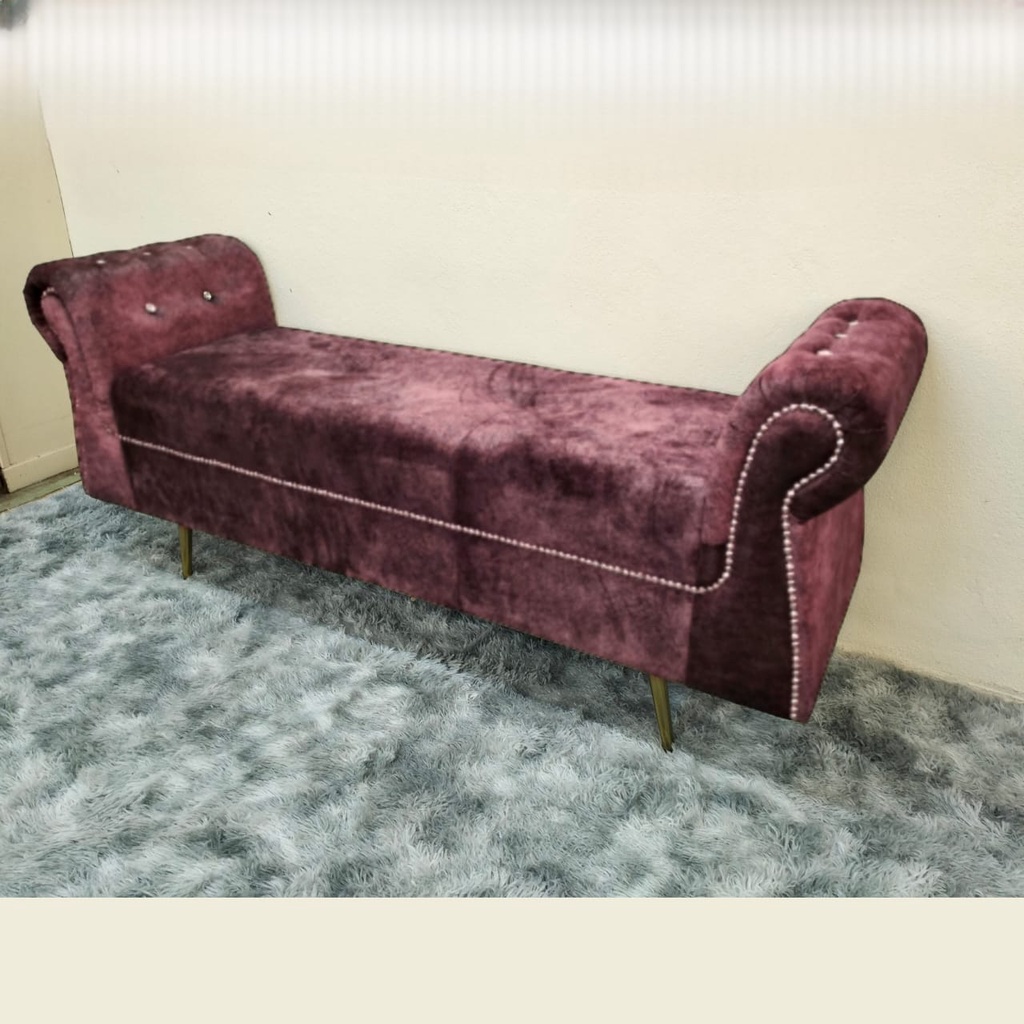 JNY-Chesterfield Luxury Bench Chair / Bench Stool [Velvet Baldu] Kerusi ...