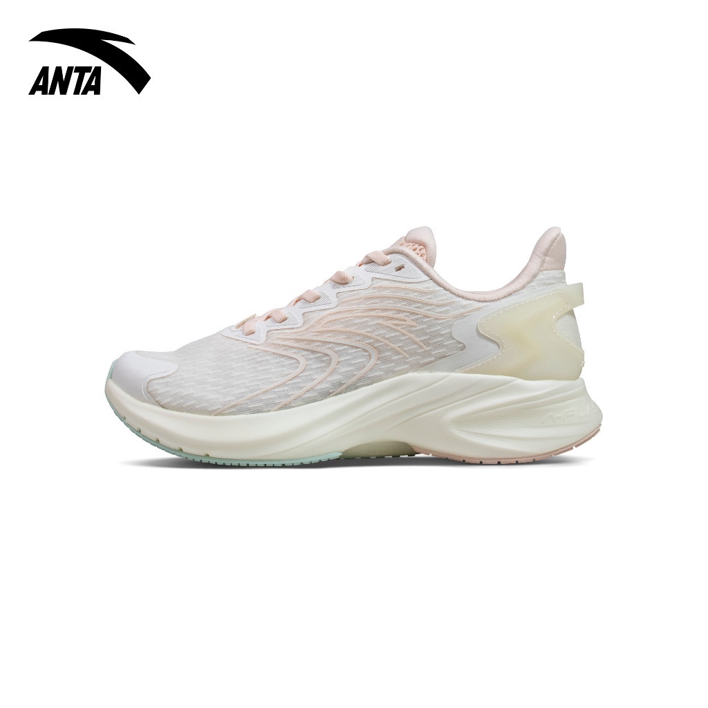 ANTA Women A-FLASHFOAM Antelope2.0 Running Shoes-Ivory White/White Pink ...
