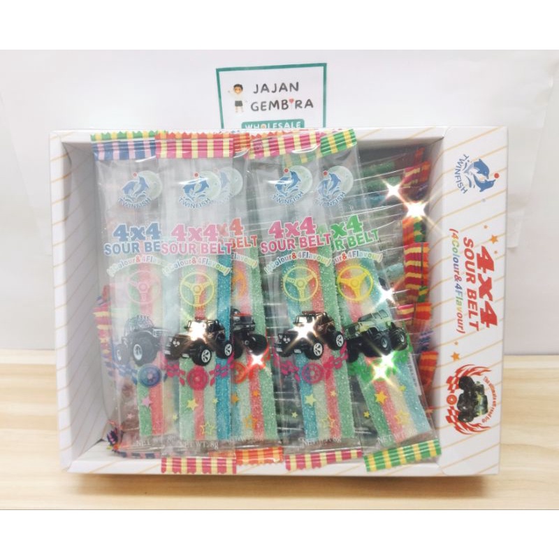 [40pieces]Twinfish Sour Belt Sour Ties 4 Colour 4 Flovour Gula Masam ...