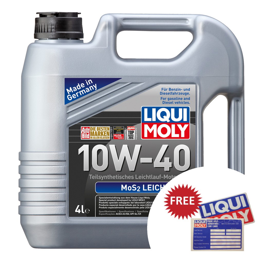 Liqui Moly Semi Synthetic MOS2 Leichtlauf 10W40 4L Engine oil (FOR ...