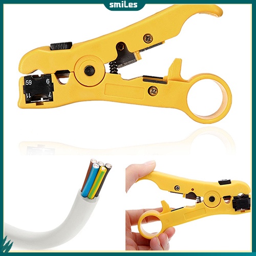 (smiles) Rotary Coax Coaxial Cable Wire Cutter Strip Tool RG59 RG6 RG7 ...