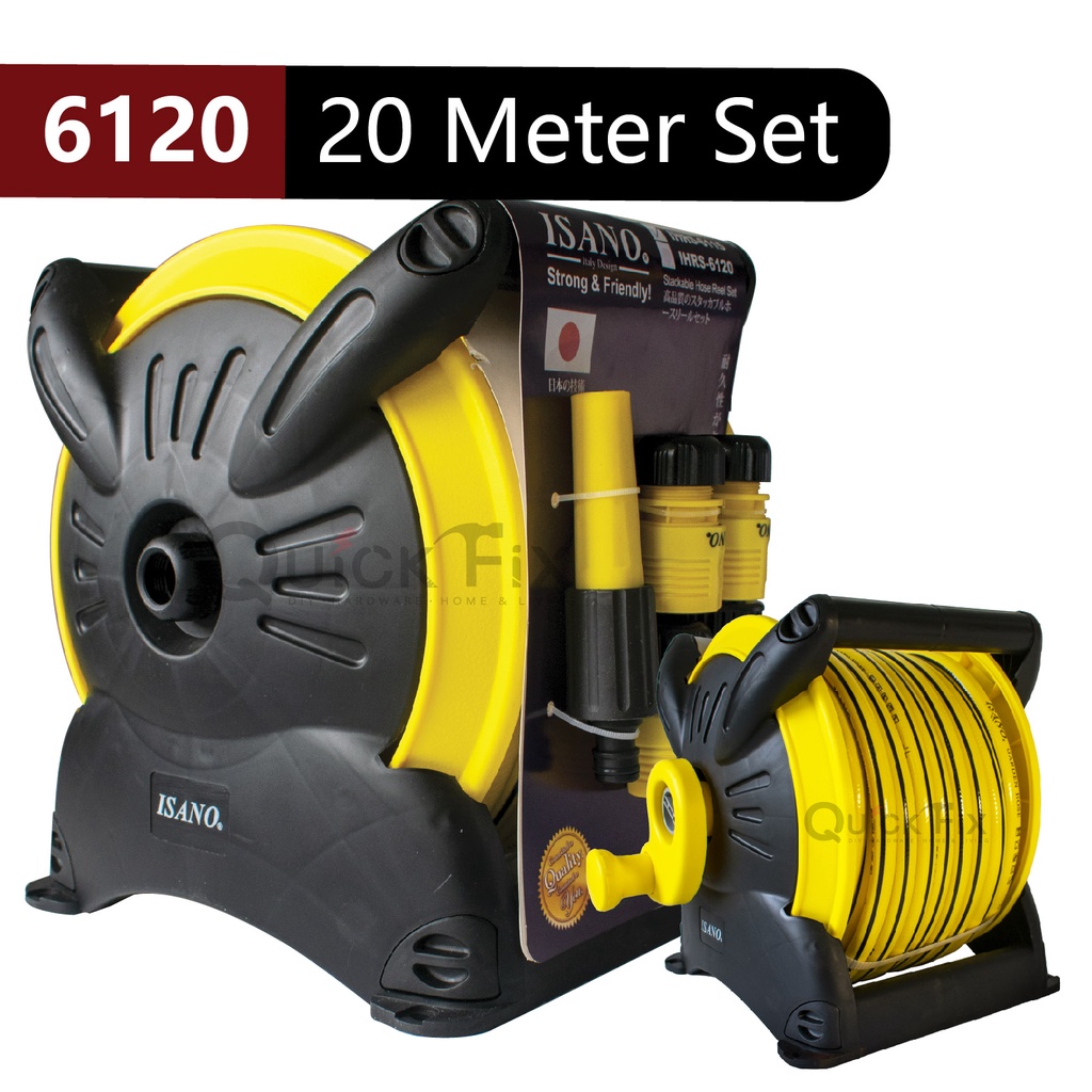 QuickFix [NEW] ISANO Water Hose Reel Pipe Garden 15m & 20m Wall ...