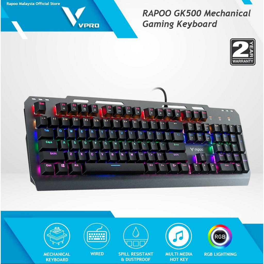 Rapoo GK500 Vpro RGB Backlit Mechanical Wired Gaming Keyboard - 2 Years ...
